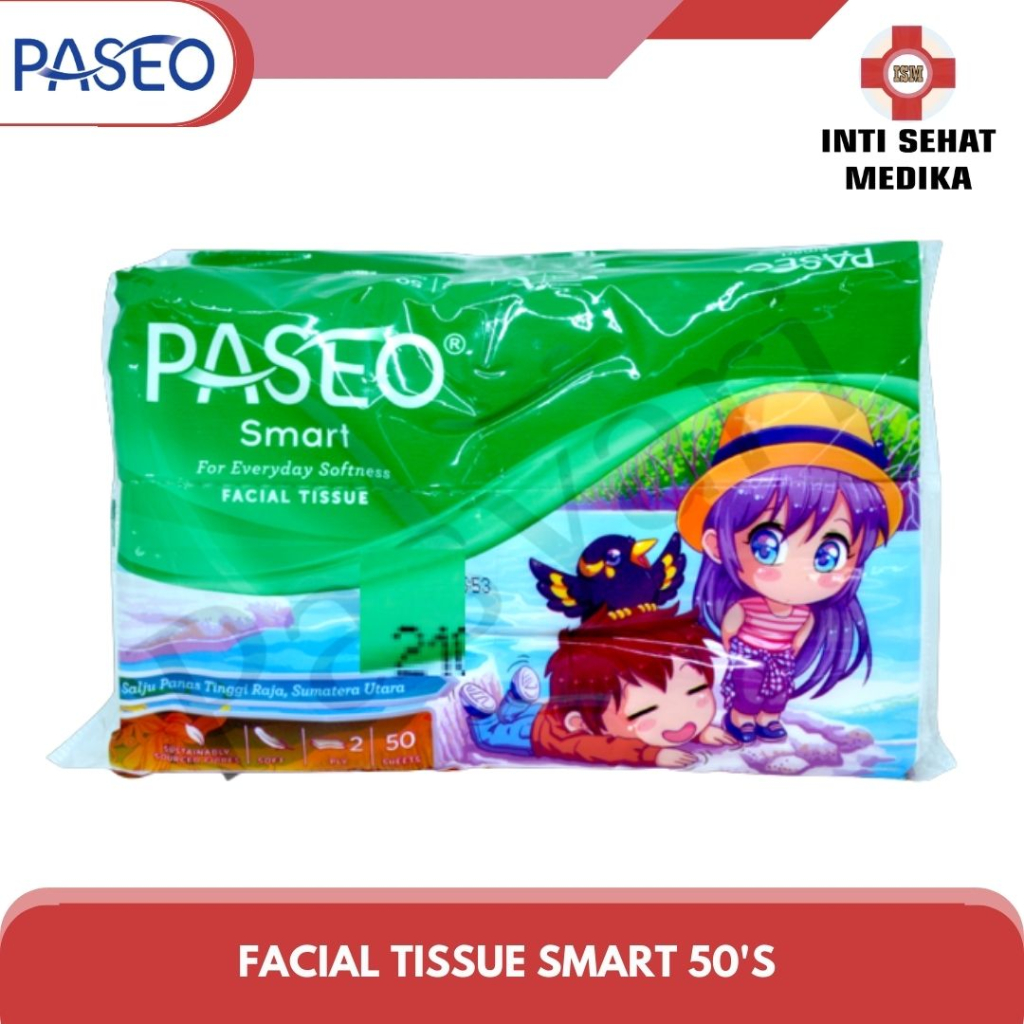 Jual Paseo Smart Facial Travel Pack Tissue 50 Sheets - 2 Ply Travelpack ...