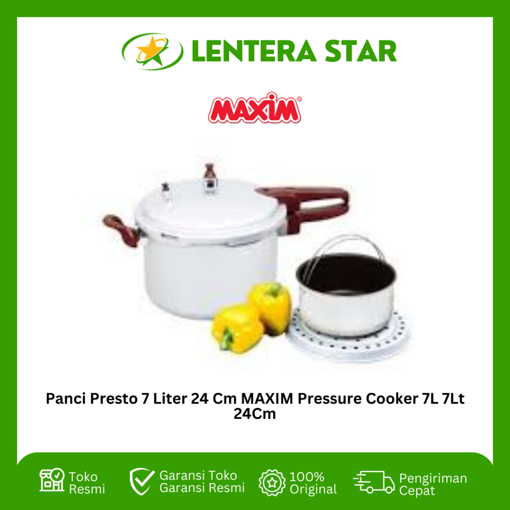 Jual Panci Presto 7 Liter 24 Cm MAXIM Pressure Cooker 7L 7Lt 24Cm | Shopee Indonesia