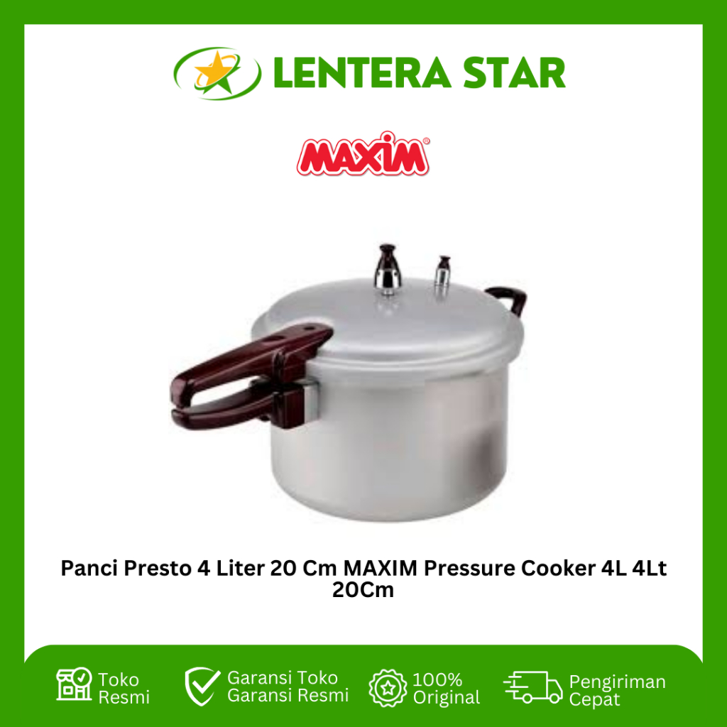 Jual Panci Presto 4 Liter 20 Cm MAXIM Pressure Cooker 4L 4Lt 20Cm | Shopee Indonesia