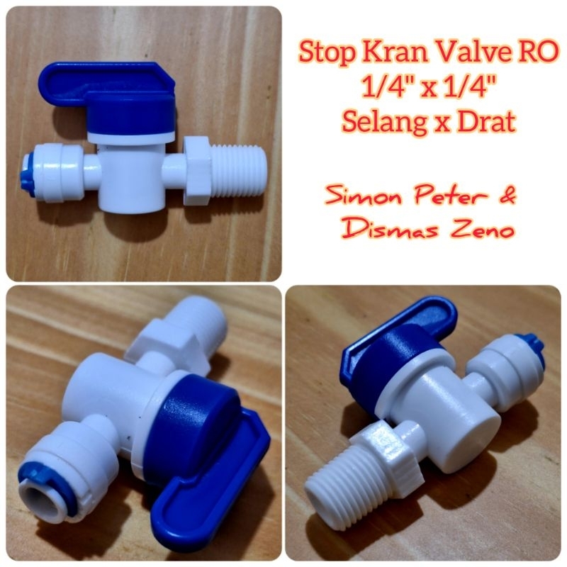 Jual Stop Kran Valve Selang RO 1/4" Tube x 1/4" Drat Luar Thread Male Connector | Shopee Indonesia