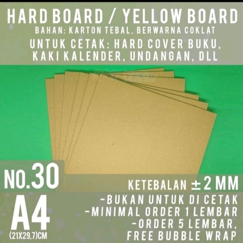 Jual Board No. 30 ukuran A4 Tebal 2 mm - Kertas Karton Yellow Hard ...