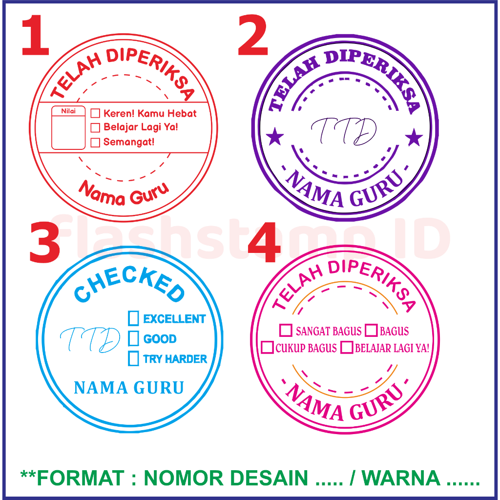 Jual Stempel Guru Bulat Stempel Penilaian Reward Paraf Stempel Nilai ...