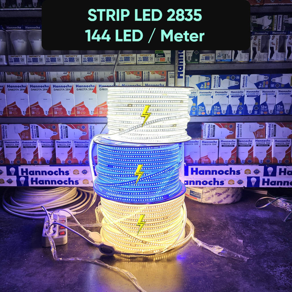 Jual LAMPU LED STRIP SMD 2835 220 Volt 144 LED / Meter, LAMPU SELANG ...