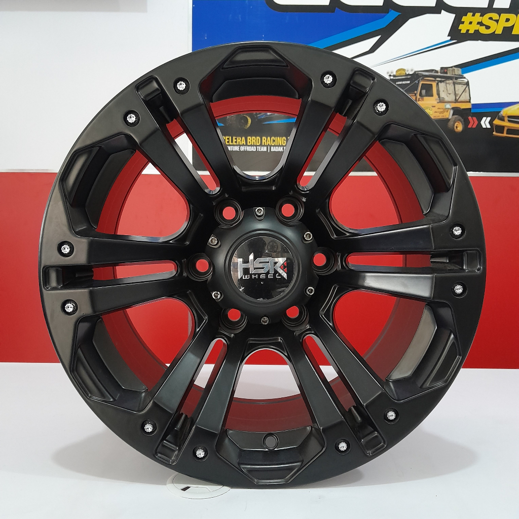 Jual velg mobil oprod ring 16 hsr mongo lobang baut 6x139,7 hitam dop ...