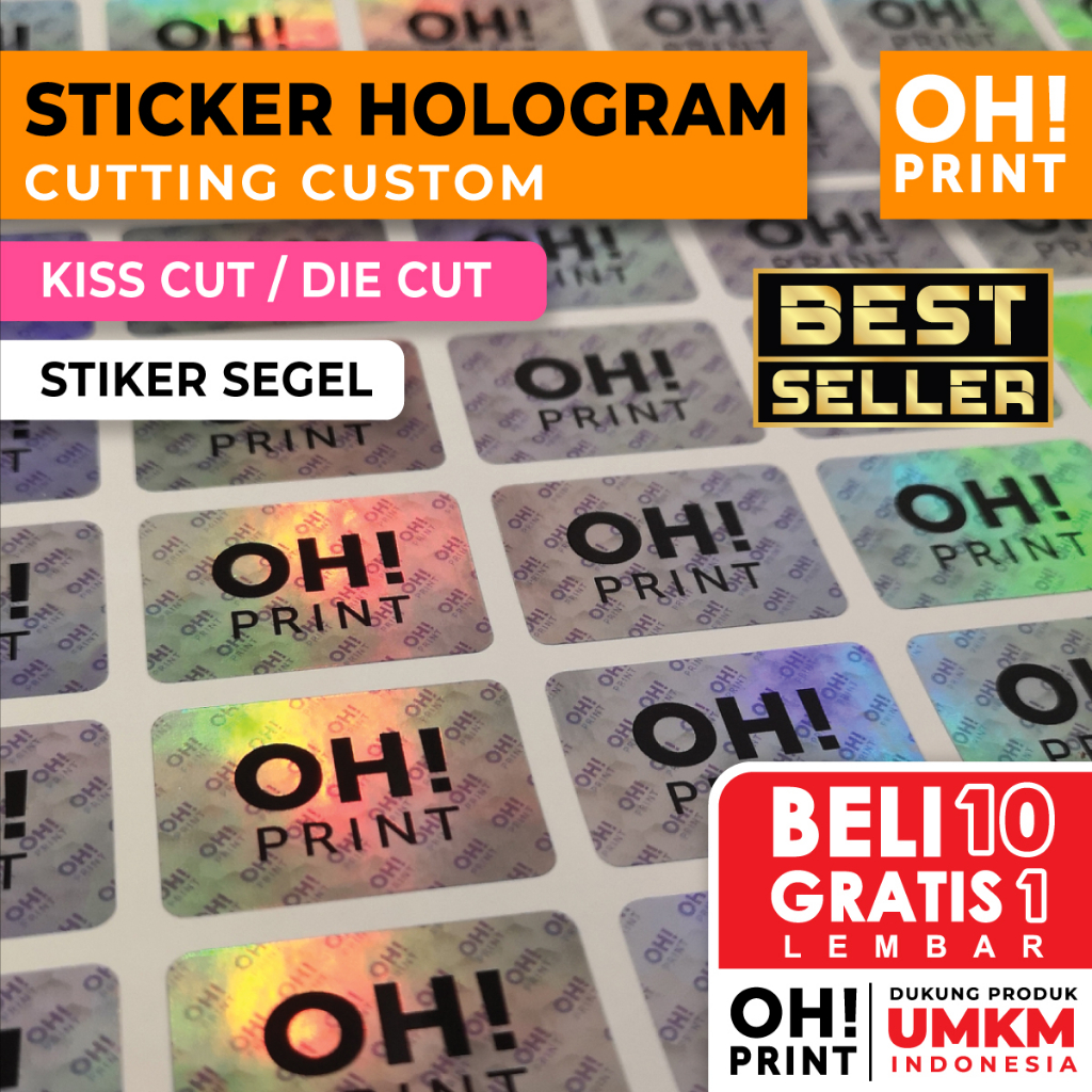 Jual Print Cetak Sticker Label Hologram A3+ & KISS CUT | Shopee Indonesia