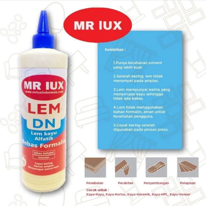 Jual LEM KAYU ALIPHATIC | LEM DN | MR IUX 600.gram | Shopee Indonesia