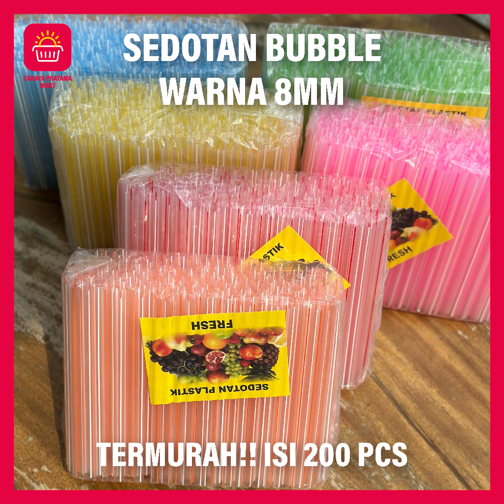 Jual SEDOTAN BUBBLE TEA BOBA JUS pop ice 8MM Sedotan Bubble 8mm x 18cm ...
