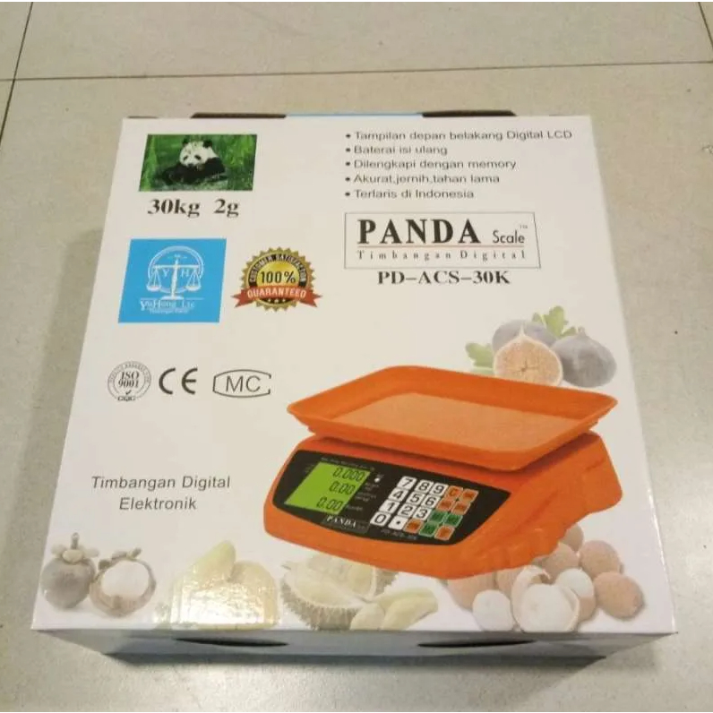 Jual Timbangan Digital 30kg Akurasi 2g Timbangan Laundry Buah Meja Paket Sembako PANDA SCALE ...