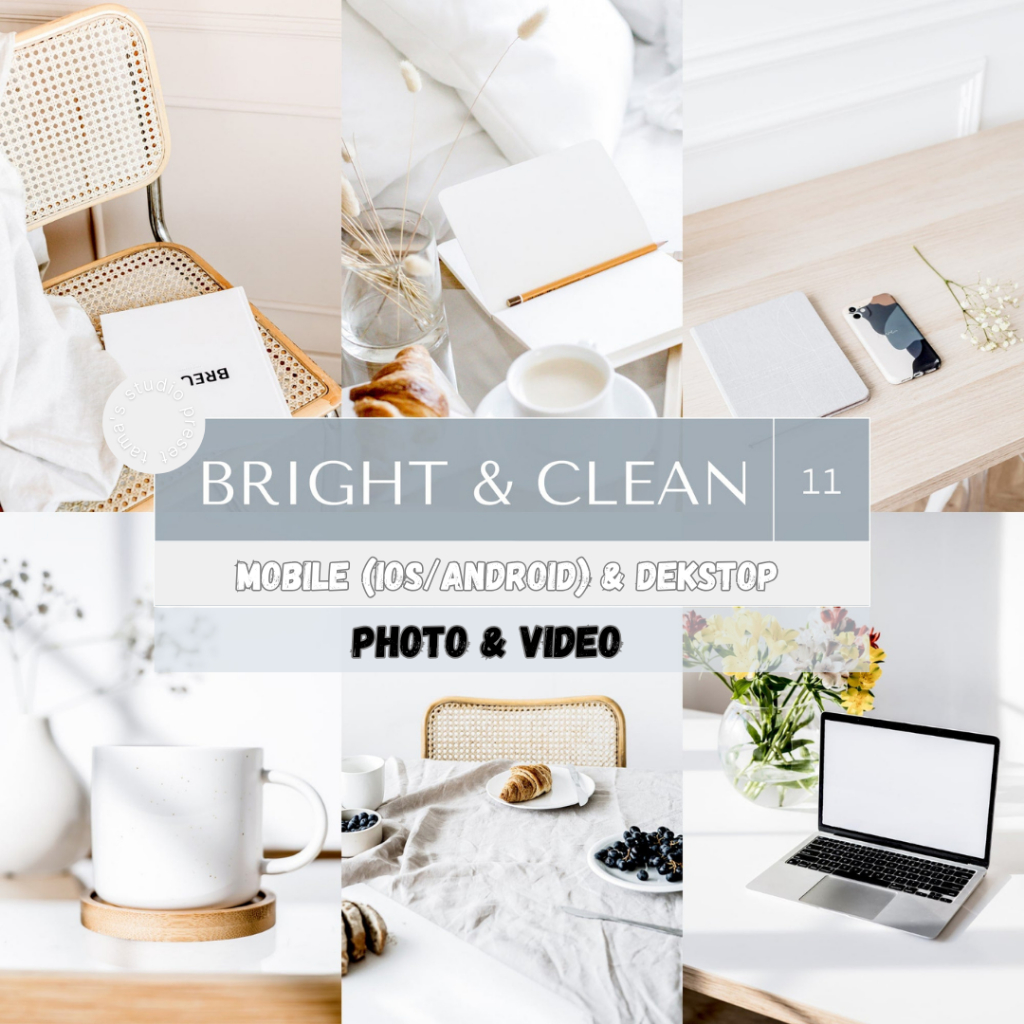 Jual Bright & Clean 11 Preset Lightroom & LUTs Video Filter (IOS ...