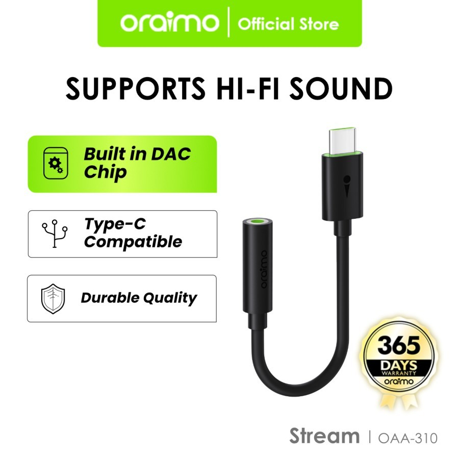 Jual Oraimo Audio Adapter Stream Connector Aux Jack to Type-C OAA-310 ...