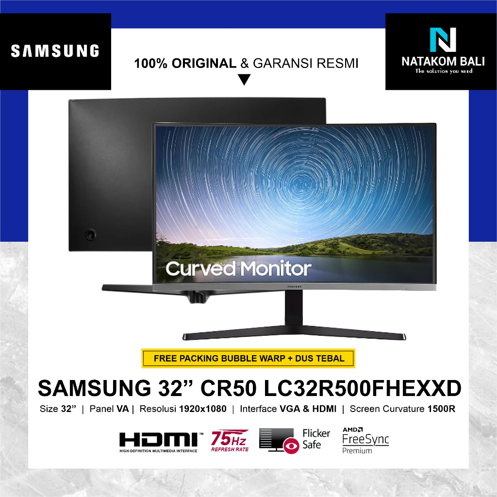 Jual MONITOR CURVED SAMSUNG 32" CR50 LC32R500FHEXXD | Shopee Indonesia