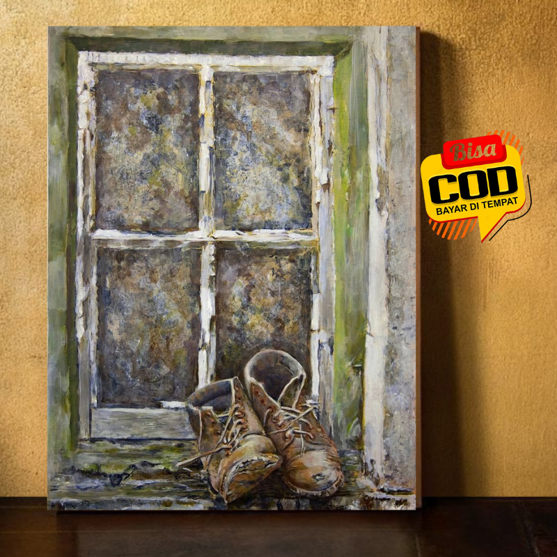 Jual Poster gambar Sepatu Butut Hiasan Dinding Aesthetic dari bahan Mdf ...