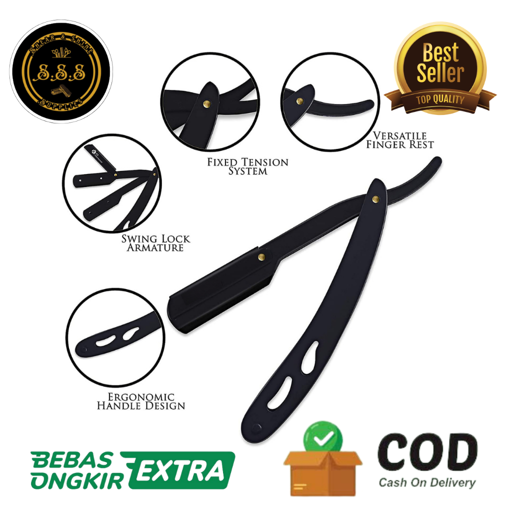 Jual Pisau Cukur Lipat Barber Razor Shaving Knife Gagang Pisau Cukur ...