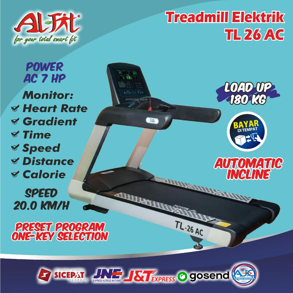 Jual Alat Fitness Rumah Treatmill Treadmill Elektrik Total TL 26 AC 6 ...
