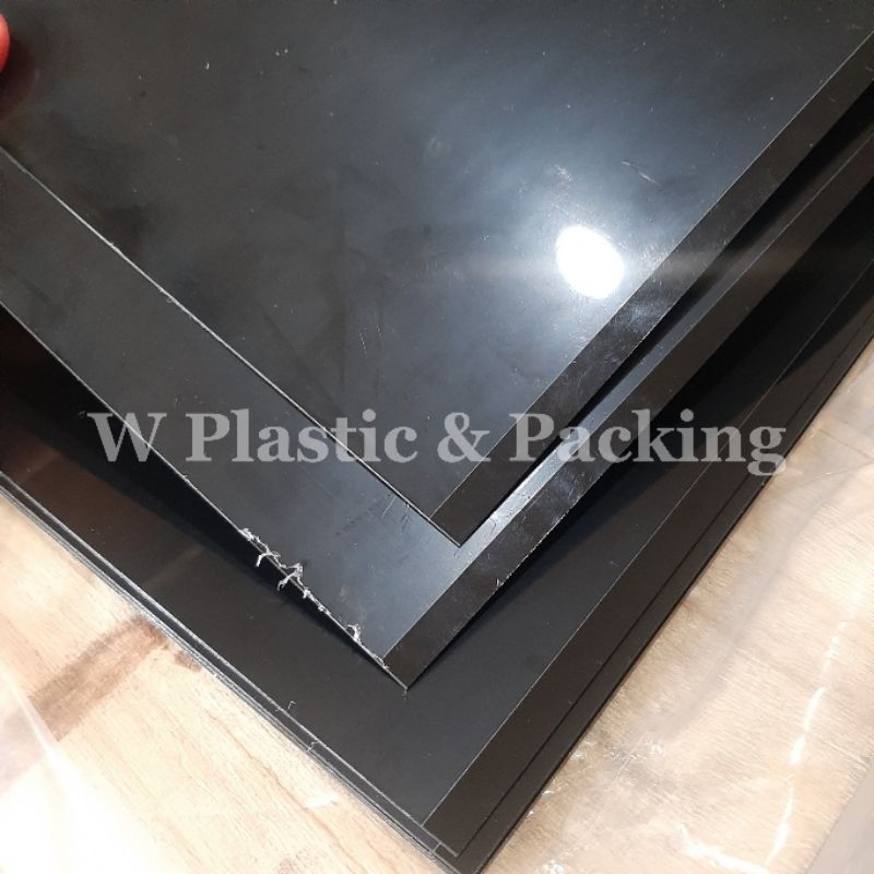 Jual PVC hitam lembaran / PVC black glossy 0,5mm x 100 x 200cm | Shopee ...