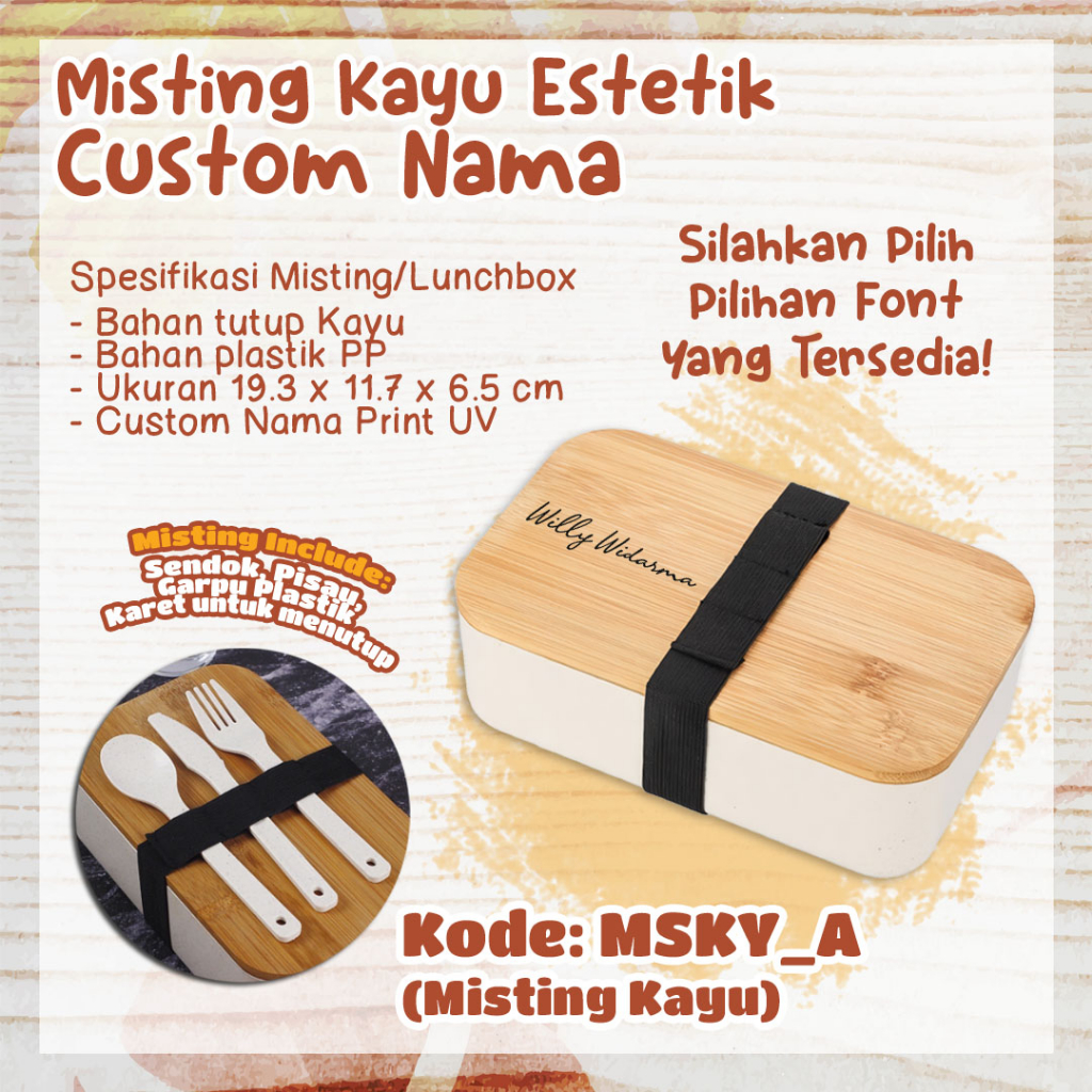 Jual Misting Kayu / Lunchbox Tutup Kayu / Kotak Makan Tutup Kayu ...