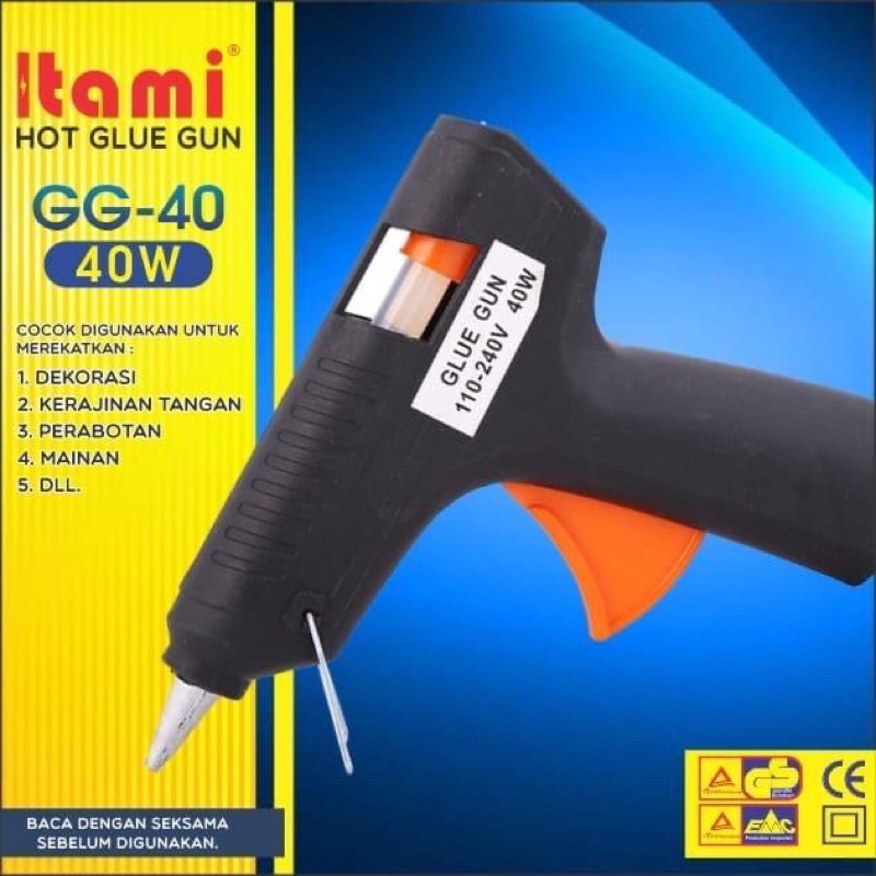 Jual ALAT PISTOL LEM TEMBAK GLUE GUN BESAR 40w 40watt 40 watt ITAMI ...