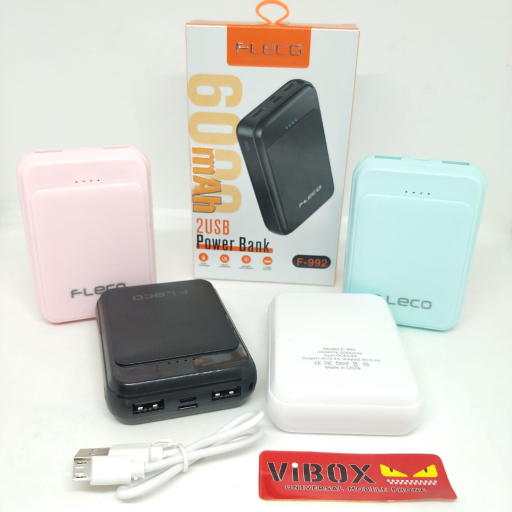 Jual Powerbank Fleco F992 6.000mAh PD 30w Fast Charging Power Bank Led ...