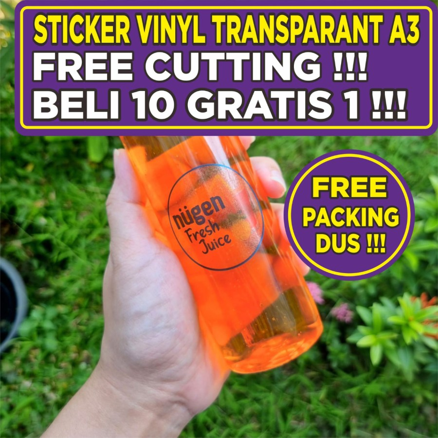 Jual Cetak Print Stiker Sticker Label Vinyl Transparan A3+ CUTTING Kiss ...