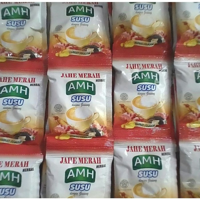 Jual Jahe merah AMH susu plus ginseng 1 bal , 20 renceng, 200 sachet ...