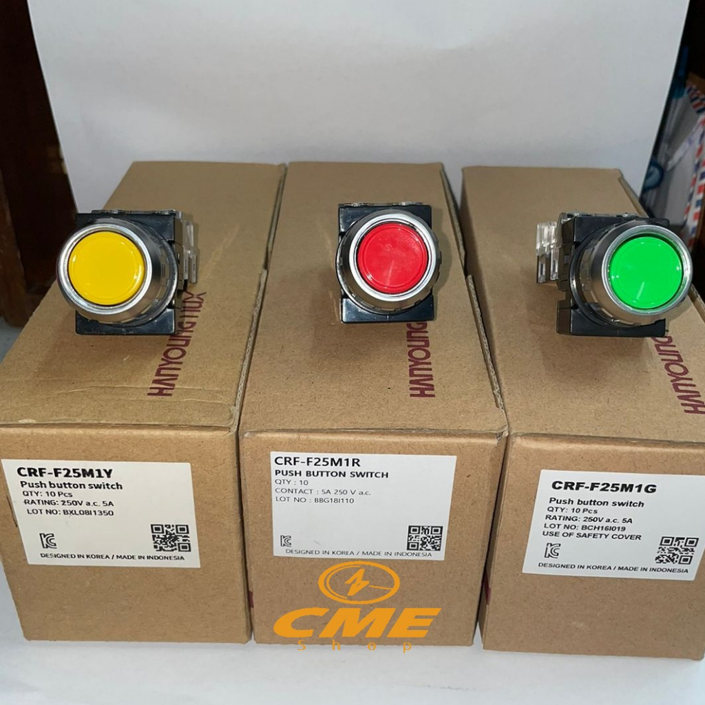 Jual Push button Hanyoung CRF-F25M Diameter 25mm | Shopee Indonesia