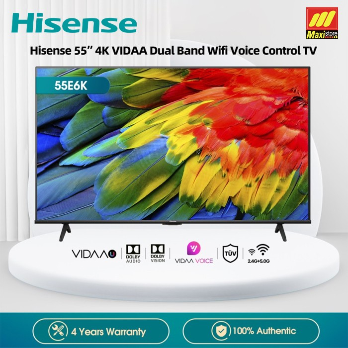 Jual HISENSE 55E6K 55 Inch 4K UHD VIDAA Smart LED TV | Shopee Indonesia