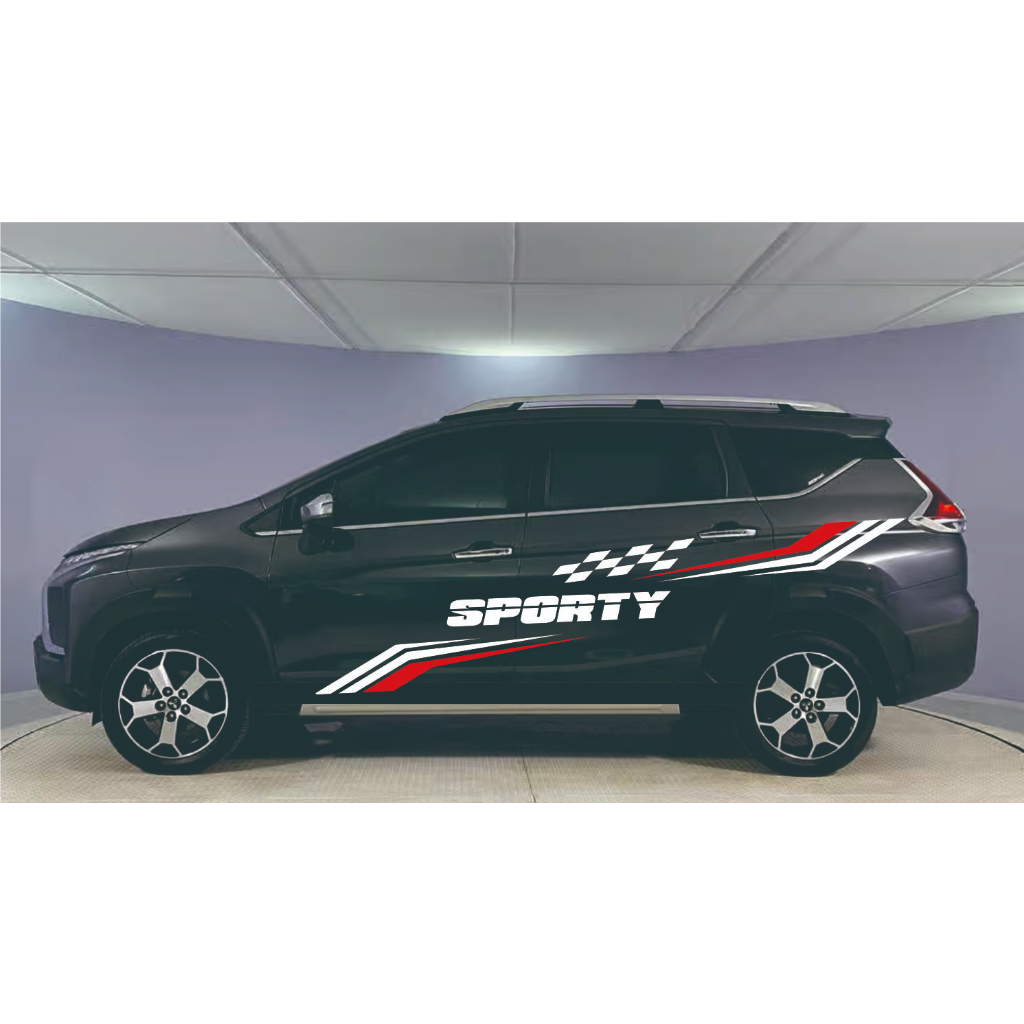 Jual Stiker Mobil Xpander Hitam Putih List Cutting Terbaru | Shopee ...