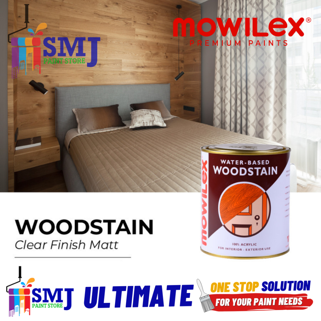 Jual Cat Woodstain Kayu MOWILEX Water Based Warna Clear Matt Finish 1L ...