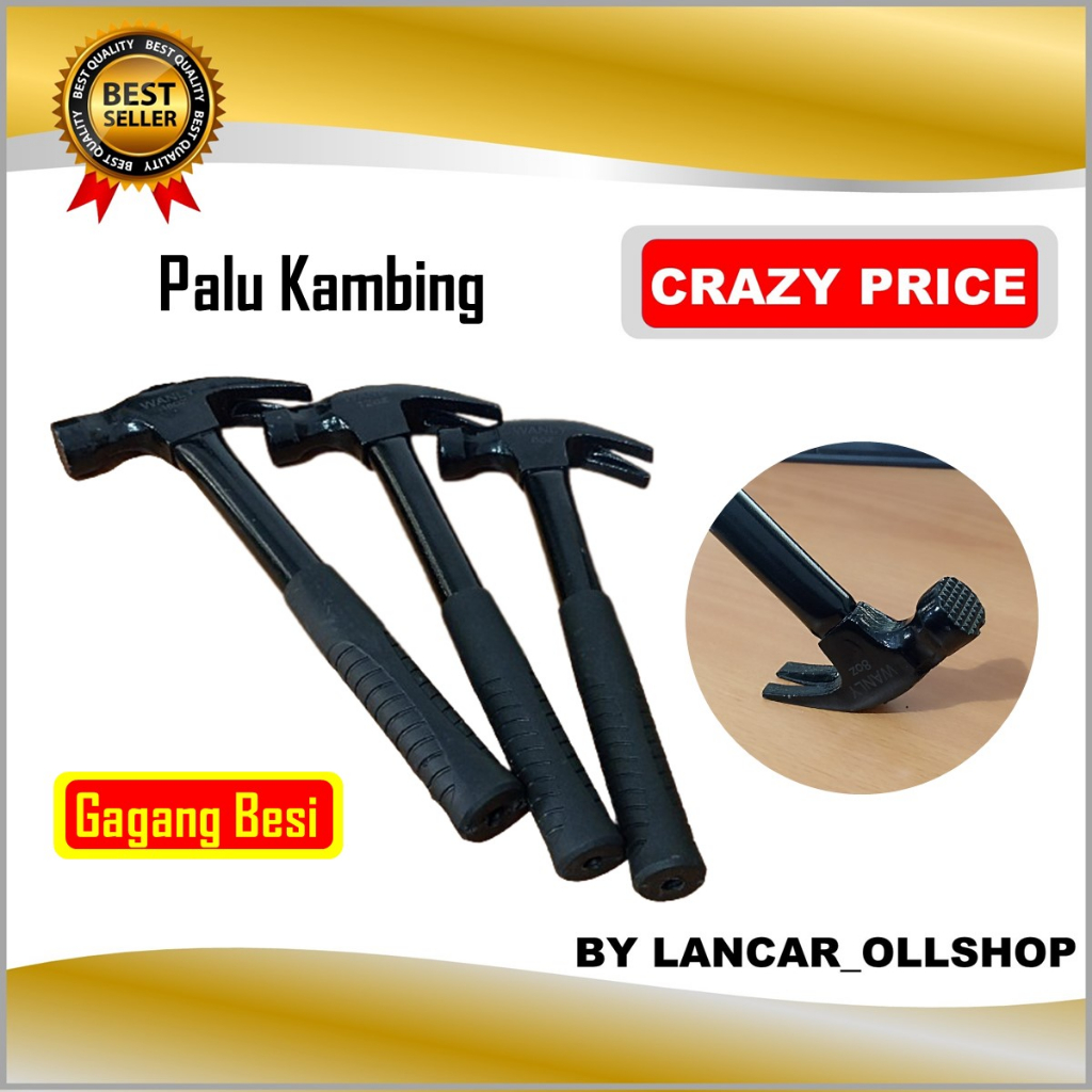Jual Palu Kambing Hitam Hammer Martil Gagang Besi 8 Oz -12 Oz - 16 Oz ...