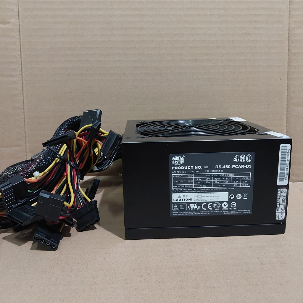 Jual psu powersupply 460watt pure cooler master 24pin & 1x6 pin pcie ...