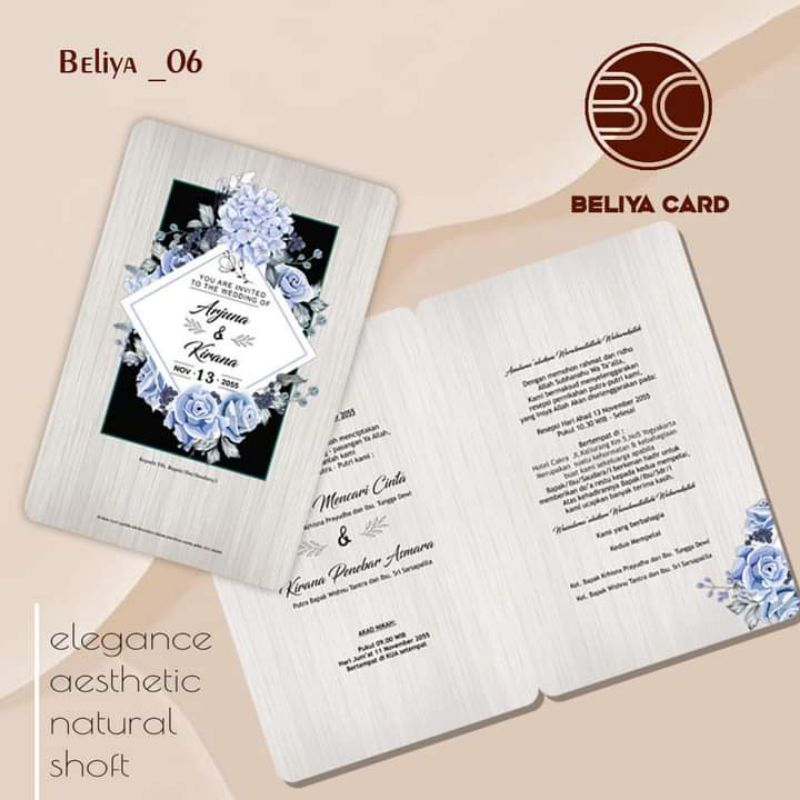Jual Blangko undangan pernikahan BELIYA CARD 06 wedding simple murah | Shopee Indonesia