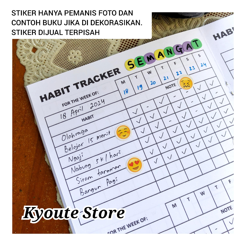 Jual Buku Weekly Habit Tracker Versi 2 Simple Planner A5 Kyoute Jejak ...