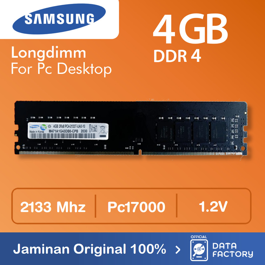 Jual RAM PC SAMSUNG DDR4 4GB PC17000 / 2133MHZ LONGDIMM MEMORY DESKTOP ...