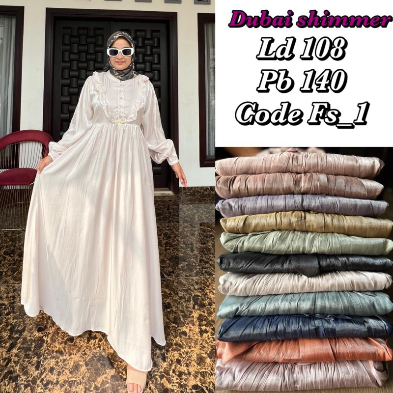 Jual Gamis Dubai Shimmer Polos | Shopee Indonesia