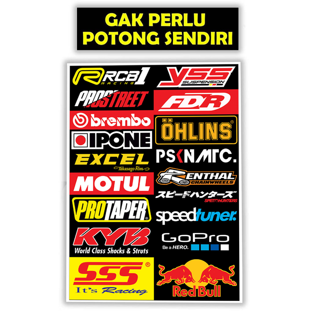 Jual Stiker Pack Sponsor Racing, Stiker Motor, Sticker Motor, Stiker ...