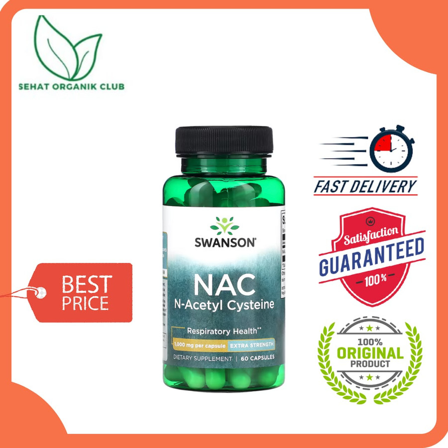 Jual Swanson NAC N-Acetyl Cysteine 1000 mg 60 Capsules | Shopee Indonesia