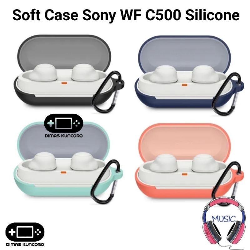 Jual Soft Case Sony WF C500 silicone silicon bumper casing tws c 500 ...