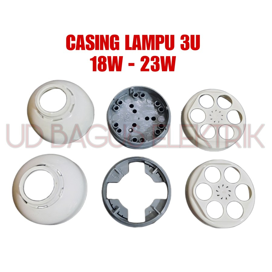 Jual CASING LAMPU 3U 18W - 23W D12MM LUBANG KACA LAMPU 3U TABUNG BESAR ...