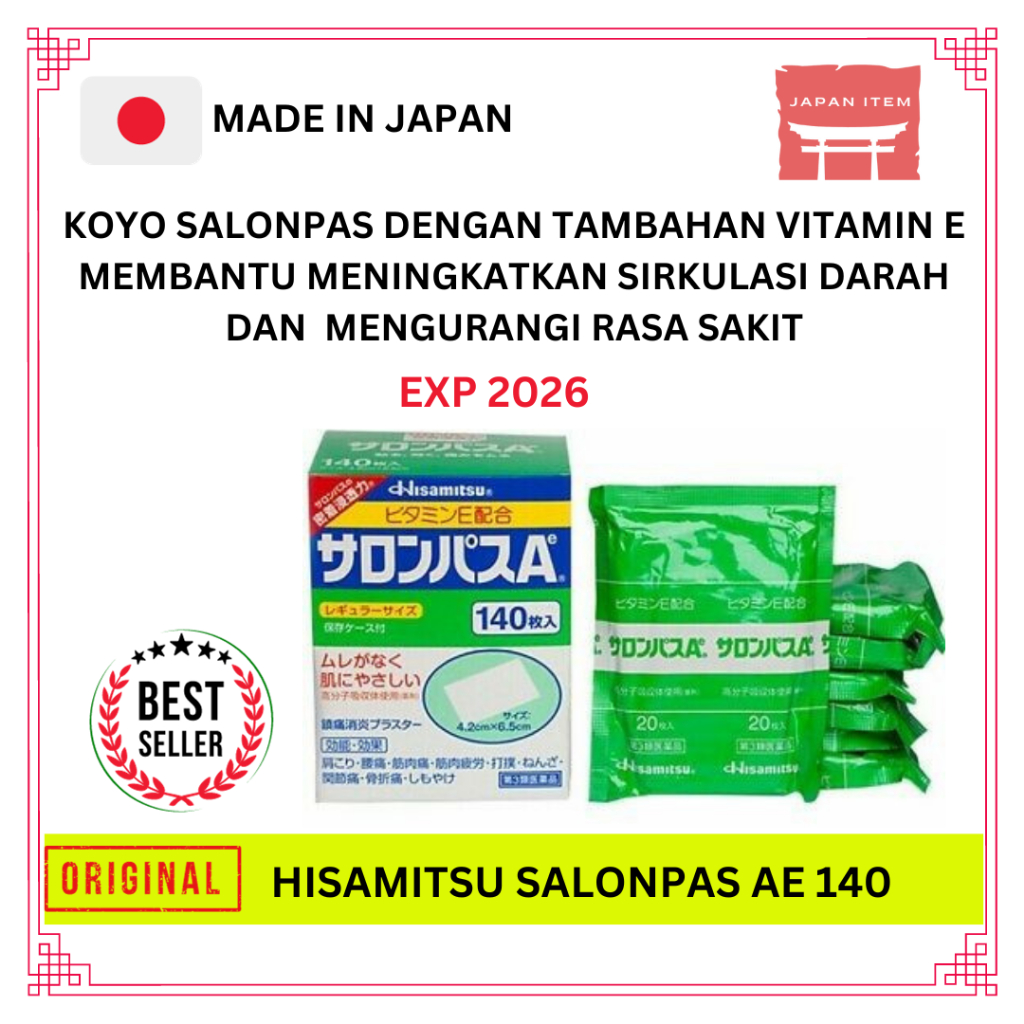 Jual Hisamitsu Salonpas A Pain Relieving Patch Koyo Jepang original Japan | Shopee Indonesia