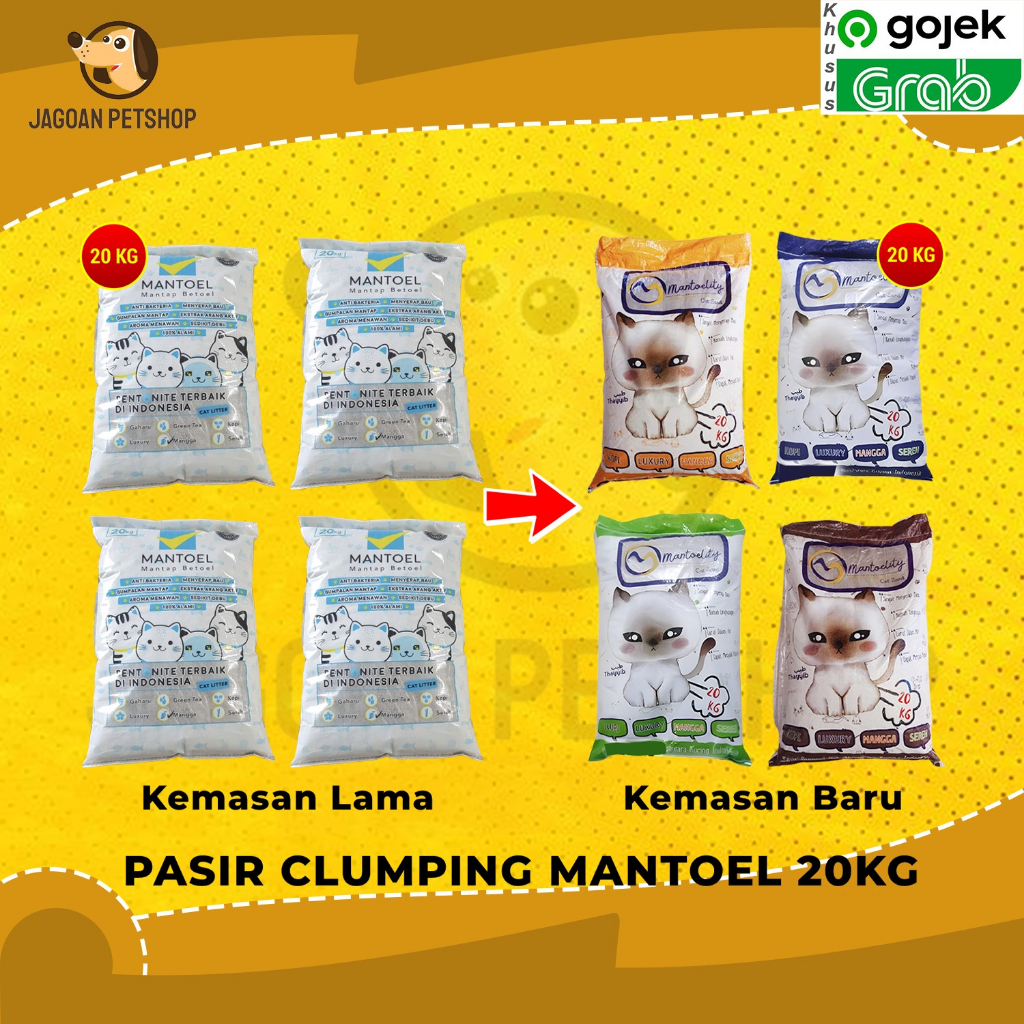 Jual GOSEND Pasir Kucing Gumpal Wangi clumping Mantoel 20 Kg | Shopee Indonesia