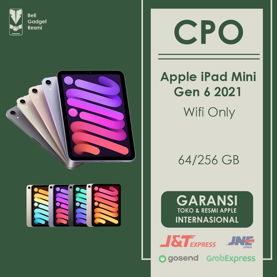 Jual Tablet iPd Mini 6th Gen 2021 64GB/256GB Wifi Only CPO | Shopee ...