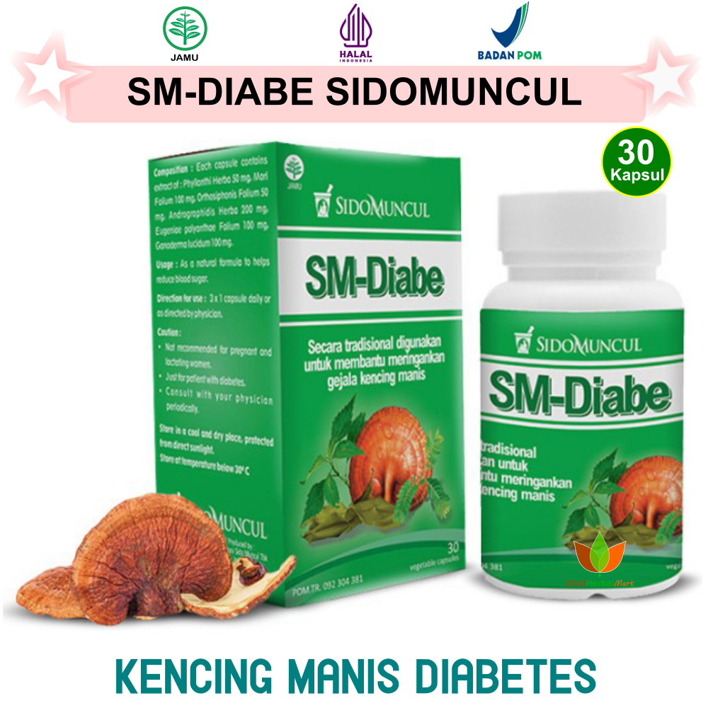 Jual 30 KAPSUL SM DIABE SIDOMUNCUL, JAMU OBAT DIABETES MELLITUS KENCING ...
