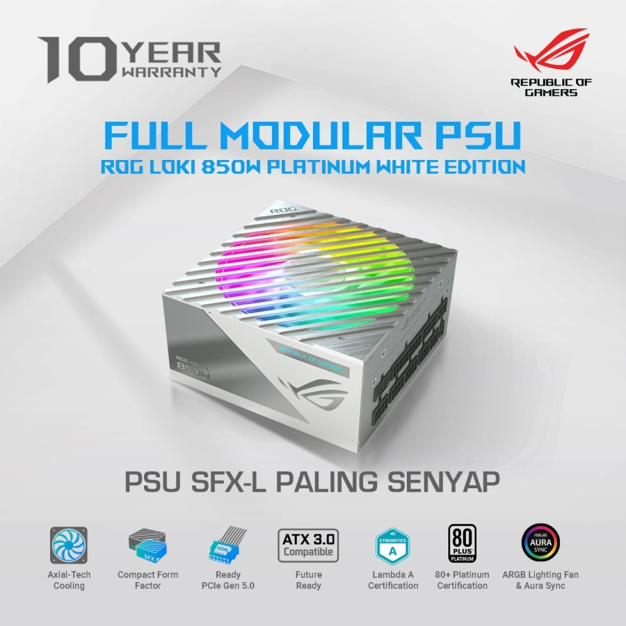 Jual PSU ASUS ROG LOKI SFX-L 850W 80+ Platinum White Edition | PSU 850 ...