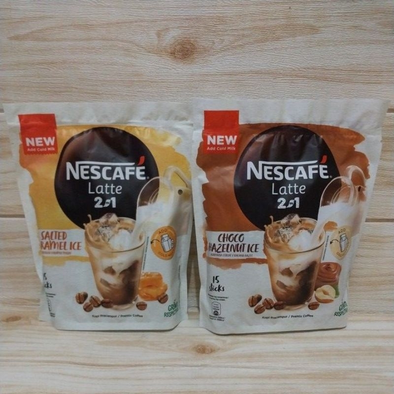 Jual Nescafe Latte 2in1 Salted Caramel Ice / Choco Hazelnut Ice 15stick ...