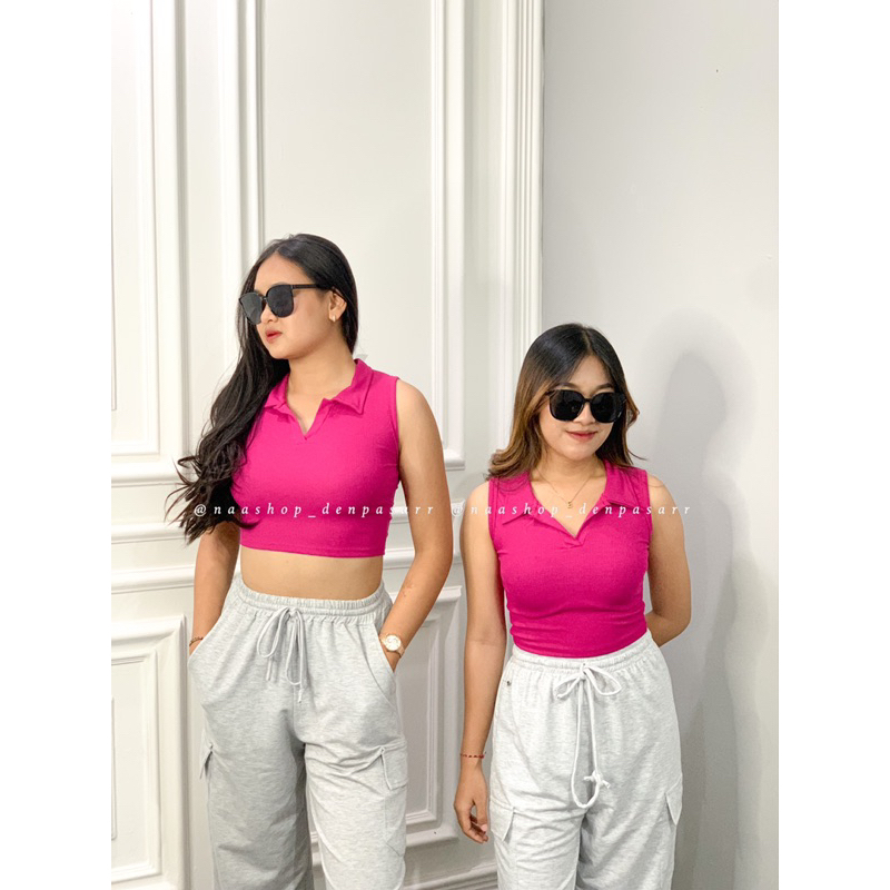 Jual tanktop kerah rib | Shopee Indonesia