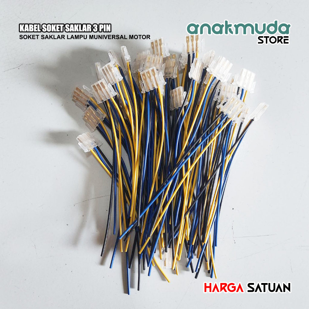 Jual (SOC3) Socket Soket Saklar Kabel Lampu Dim On Off Sein Motor 3 Pin ...