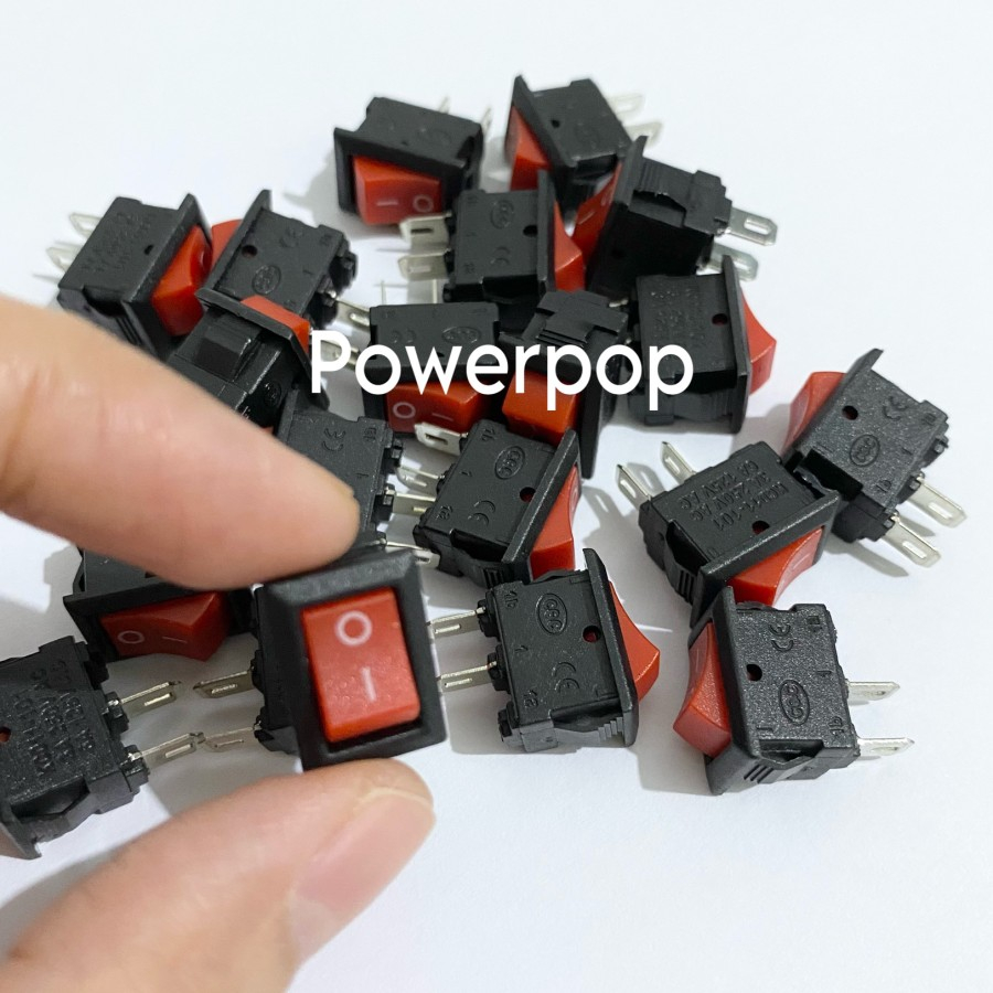 Jual 20PCS Saklar on off mini switch merah hitam rocker / Saklar Kecil ...