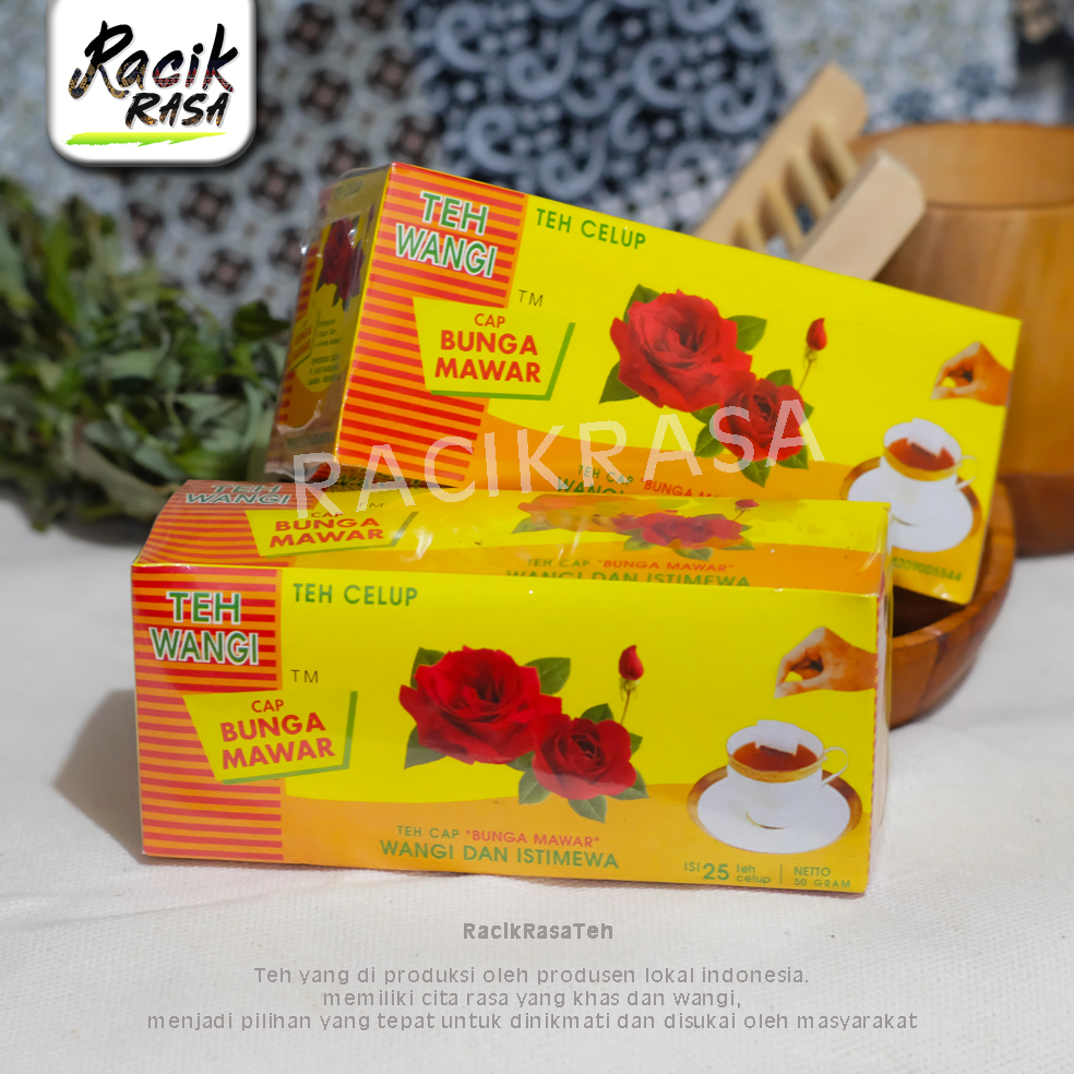 Jual RACIK RASA | TEH CELUP CAP BUNGA MAWAR ISI 25'S TEH WANGI HARUM ...