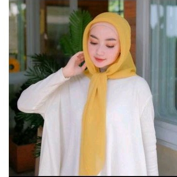 Jual HIJAB PROMO BELLA KUNING/ segi Empat Kuning Golkar/KRUDUNG Kuning ...