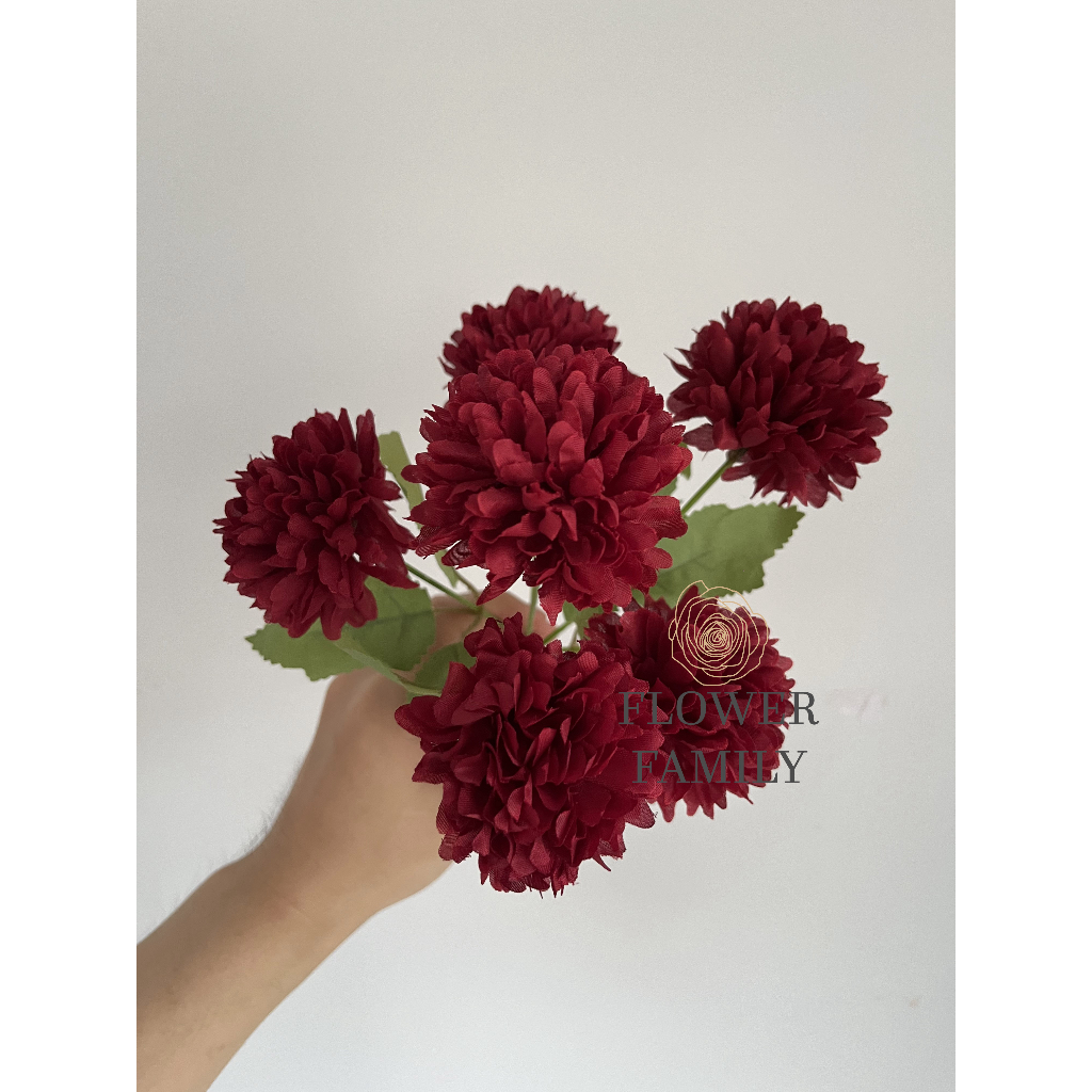 Jual Flower Family - [6 Cabang] Pom pom Artificial / Bunga Palsu Pom ...